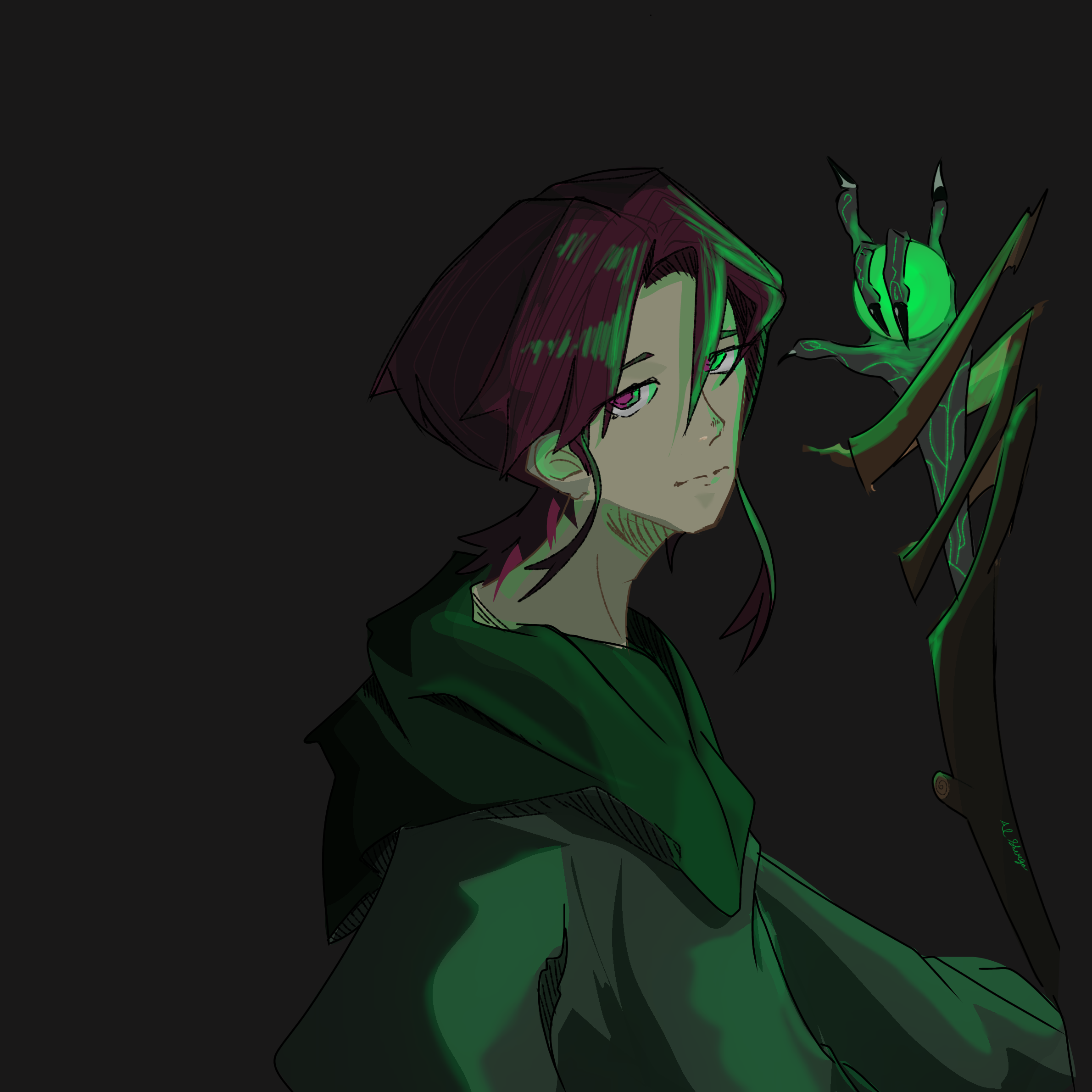 Green Metal wizard tree with rizz (OC) - ibisPaint