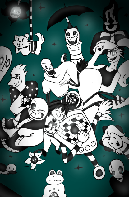 Undertale-The simplest things b&w - ibisPaint