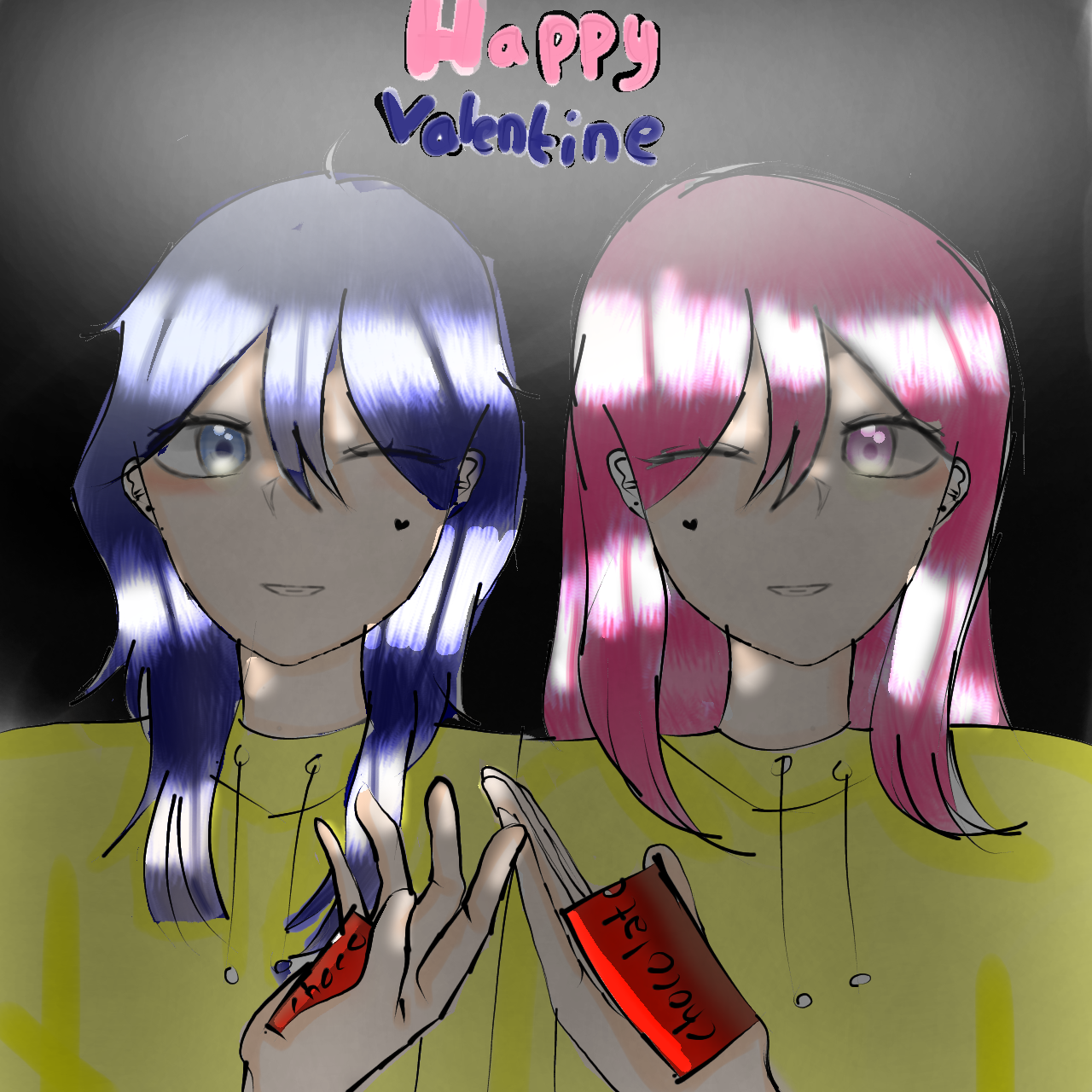 happy Valentines two sisters - ibisPaint