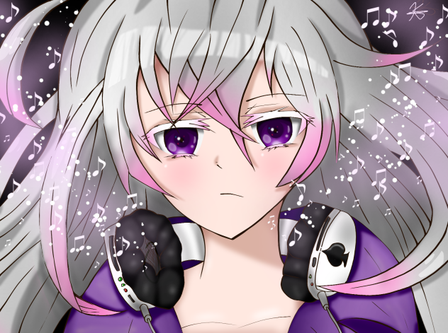 girl with headphones🎧 - ibisPaint