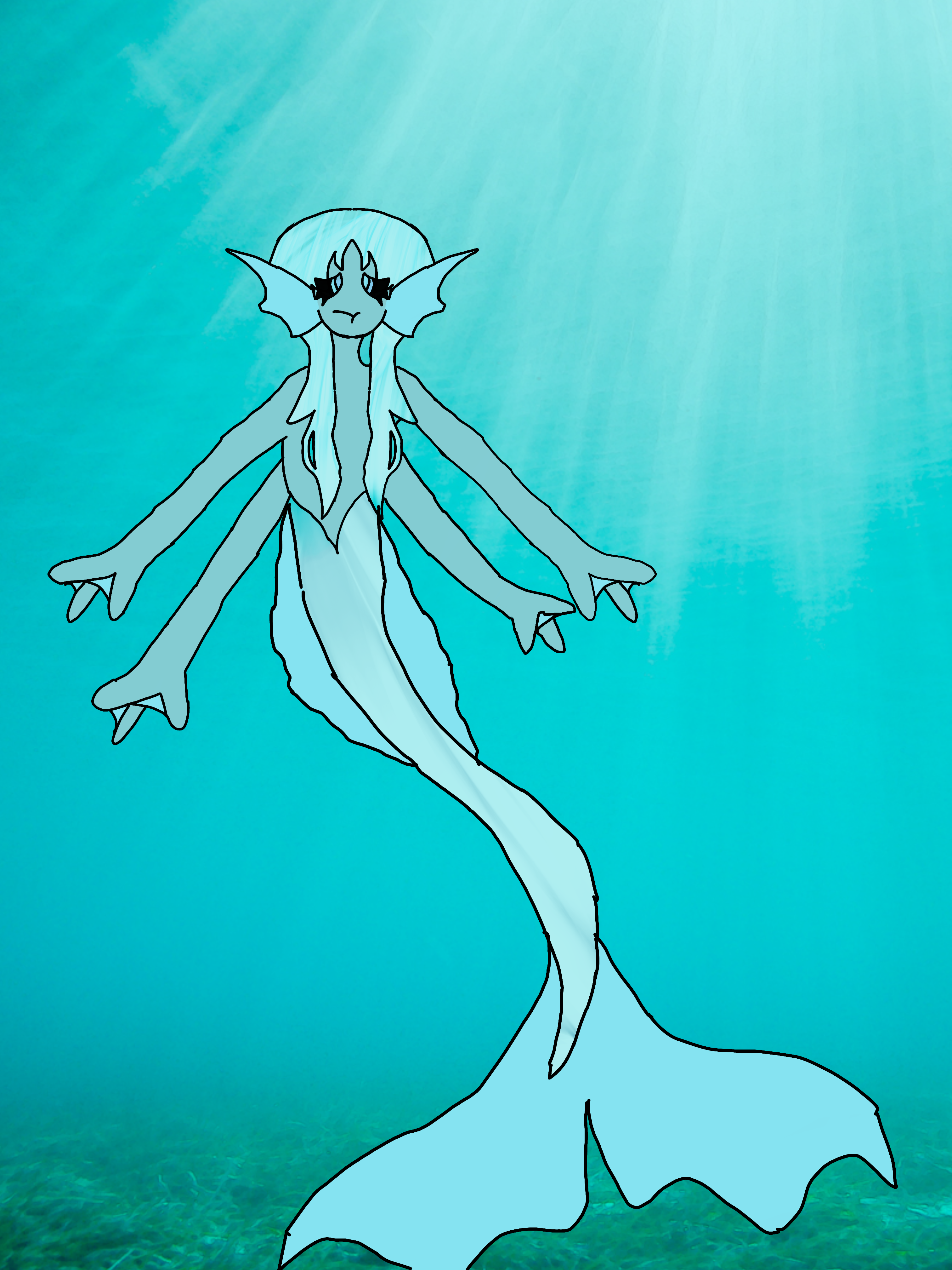 White blue Siren OC - ibisPaint