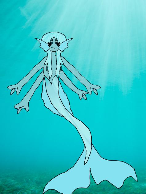White blue Siren OC - ibisPaint