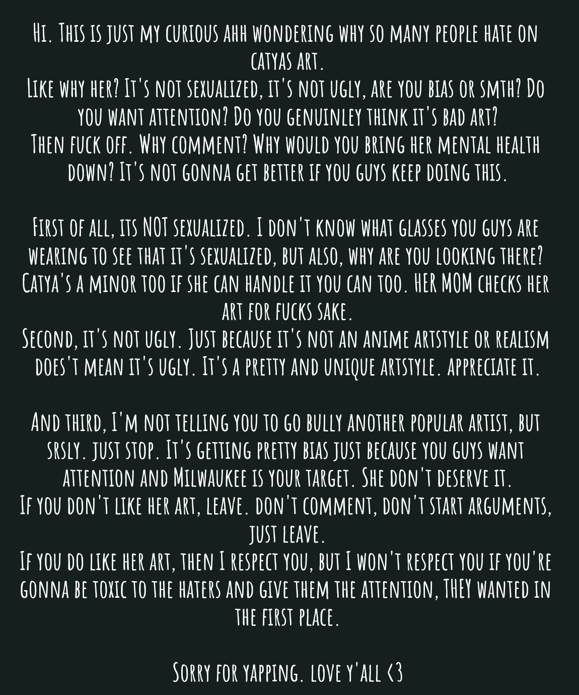 stop the hate on catya. - ibisPaint