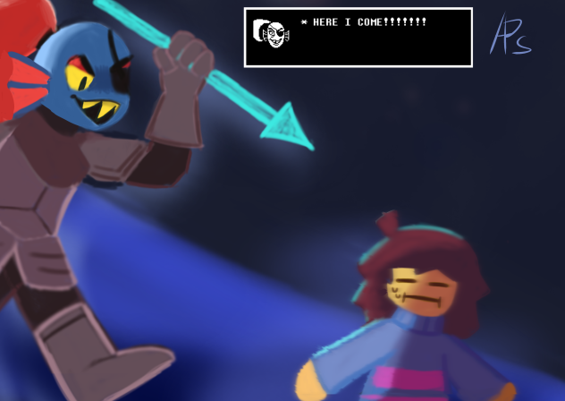 Undyne chasing frisk - ibisPaint