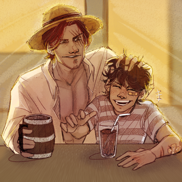 Shanks and baby Luffy - ibisPaint
