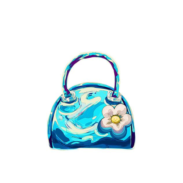 Blue Glossy Hand Bag - ibisPaint