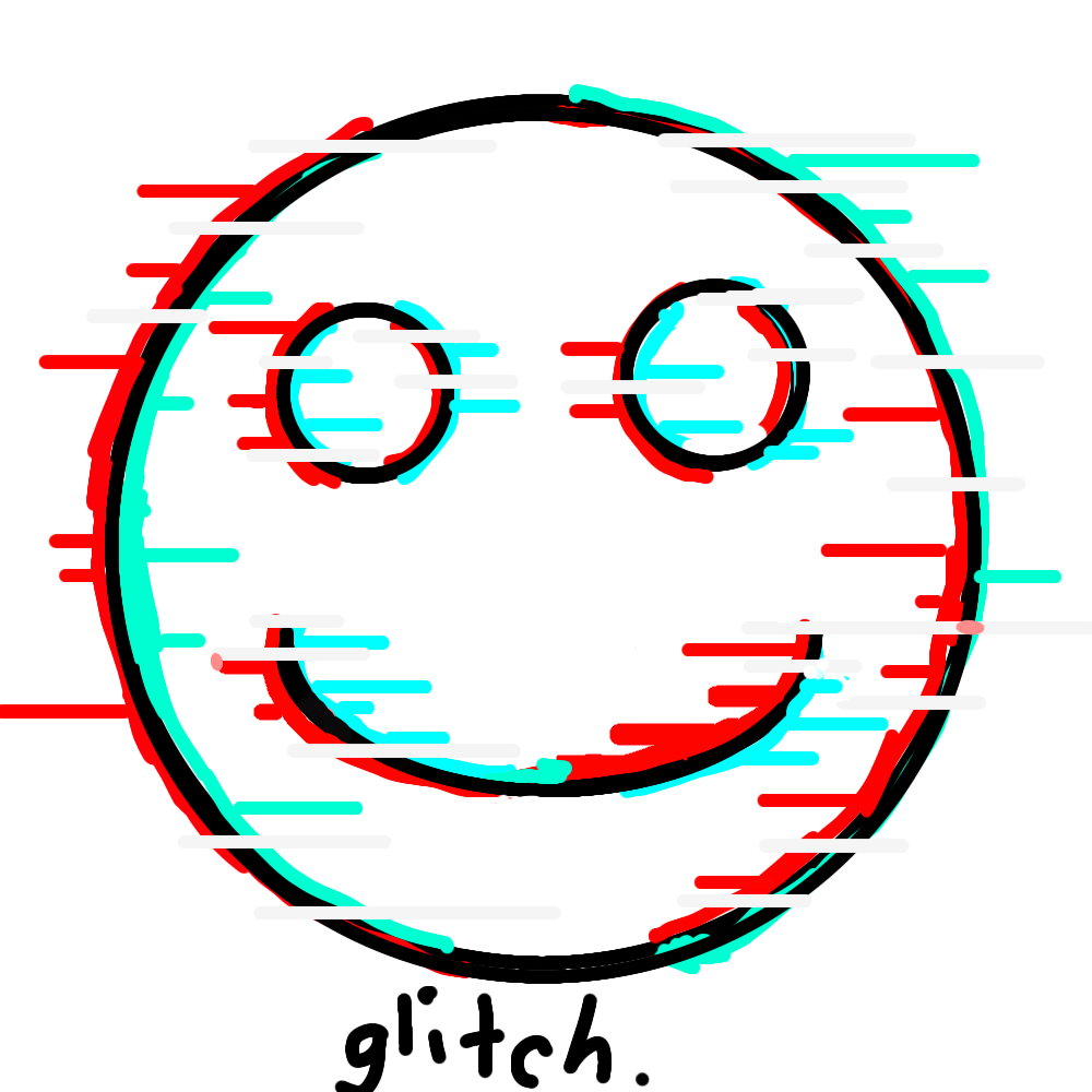 Glitchy Smiley Face - ibisPaint