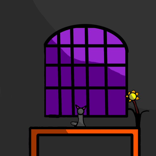 cat staring at window - ibisPaint