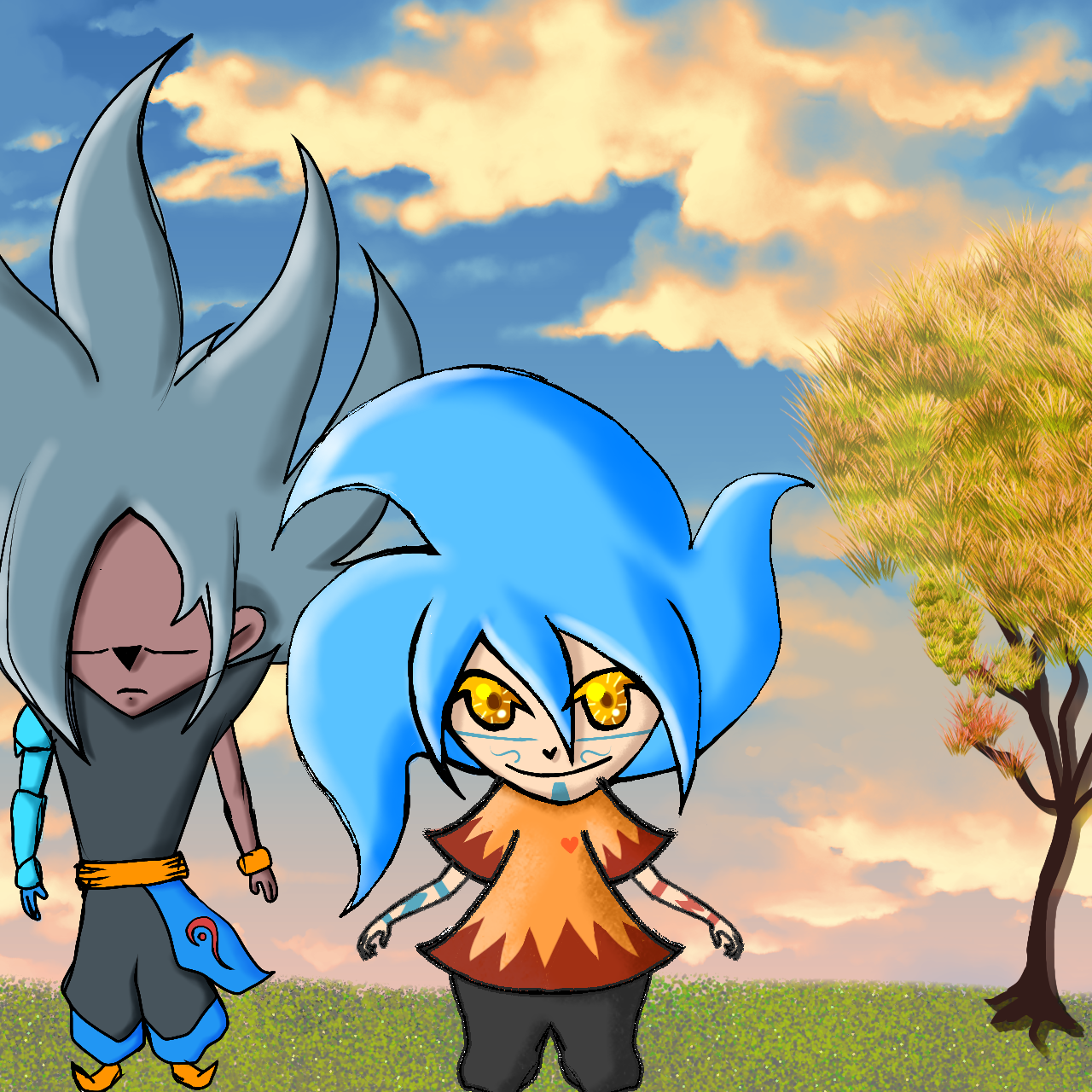 Ton Ton Deus Azul Laranja6 OMDT - ibisPaint