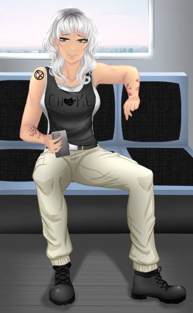 Saige in a Train - ibisPaint
