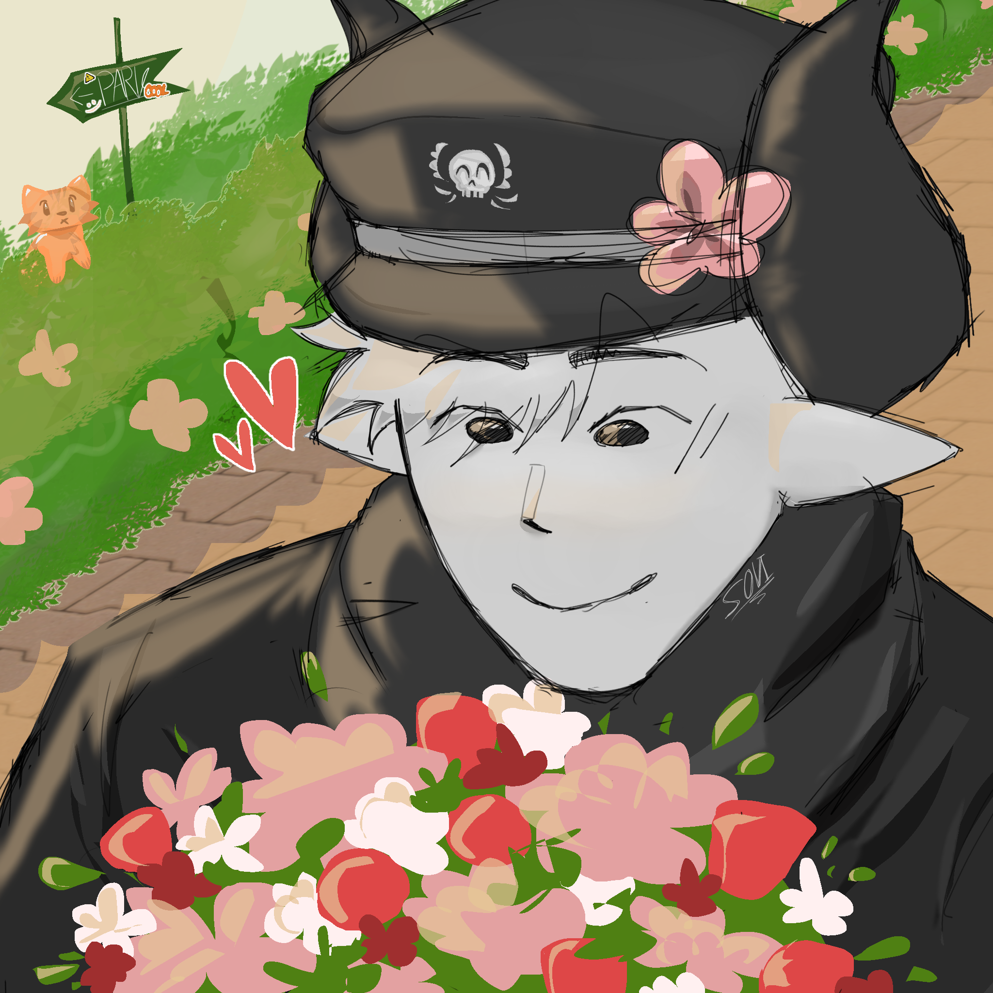 On the way to give someone a flower!🌹 - ibisPaint