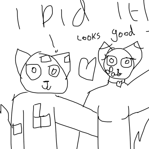 Tetris tries to draw me and him - ibisPaint