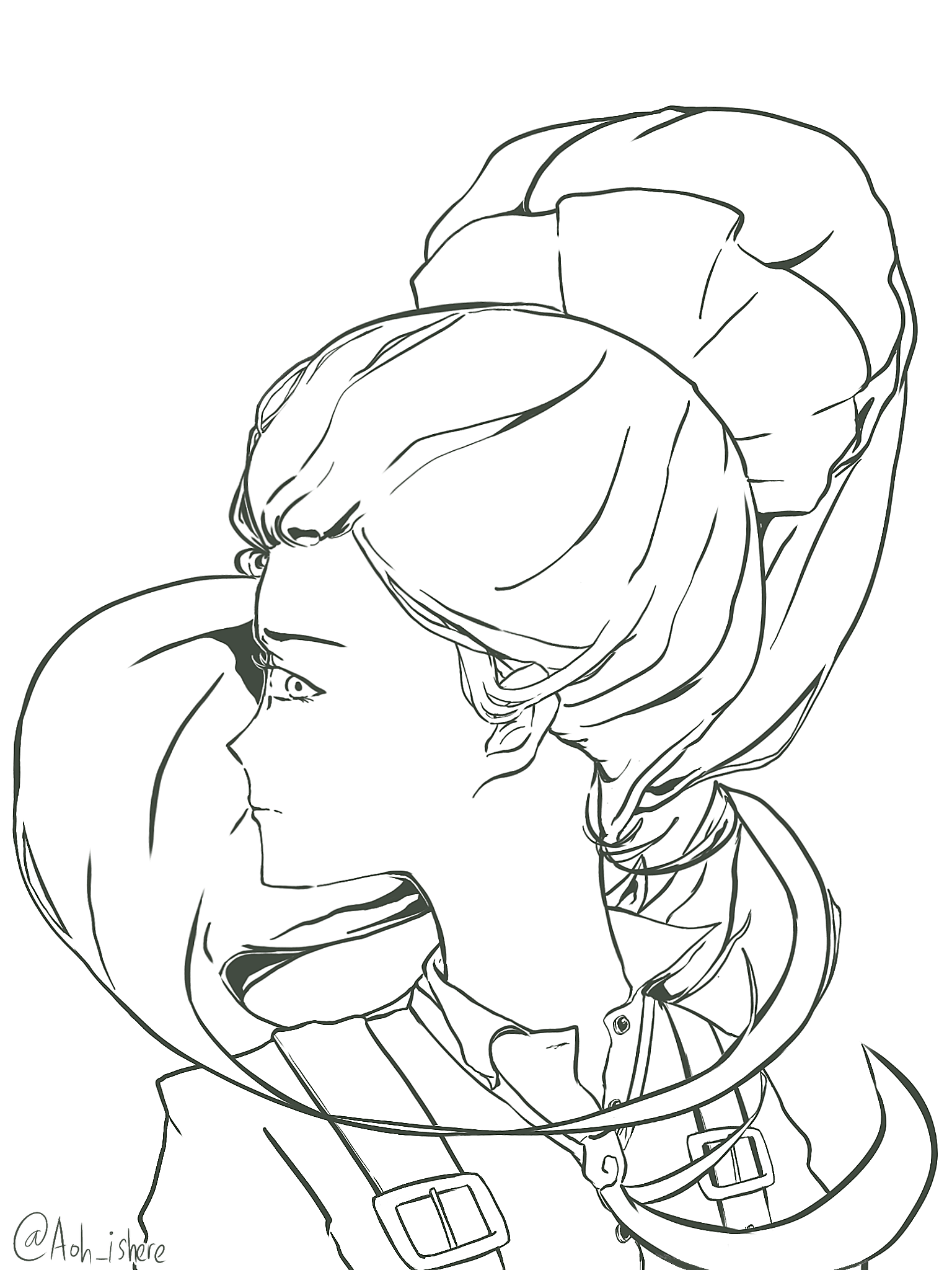 side glance (outline) - ibisPaint