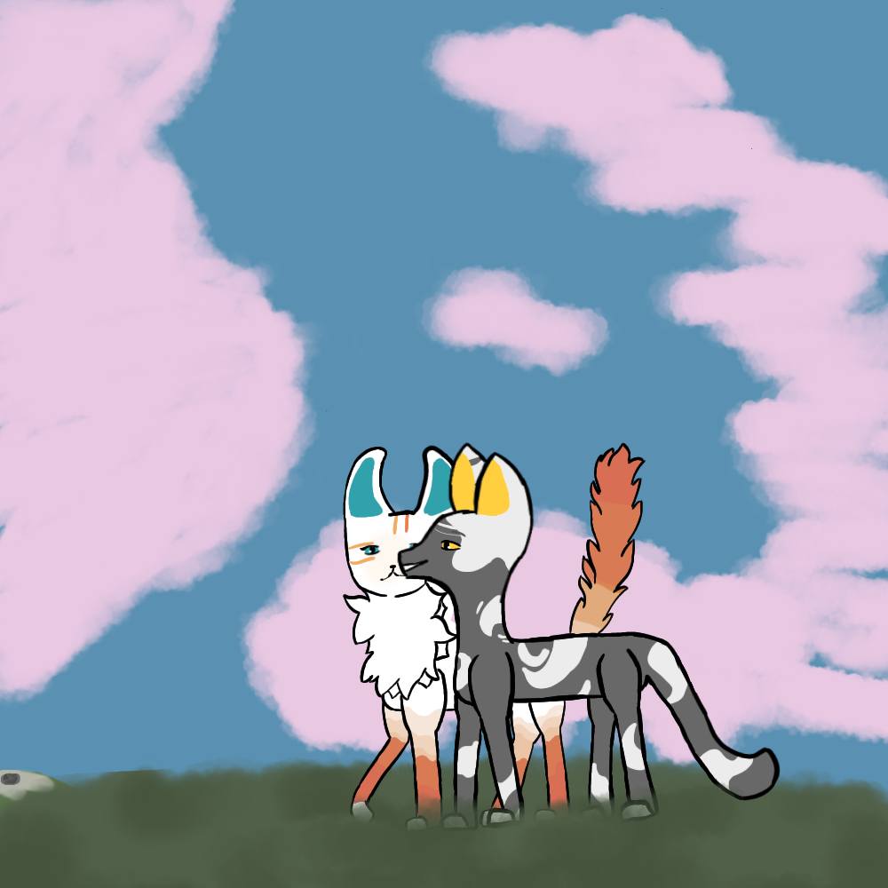 warrior cats. Pink clouds - ibisPaint