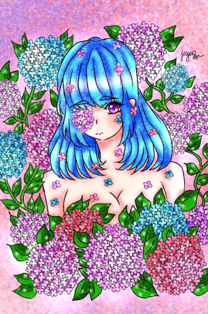 hoa cẩm tú cầu - ibisPaint