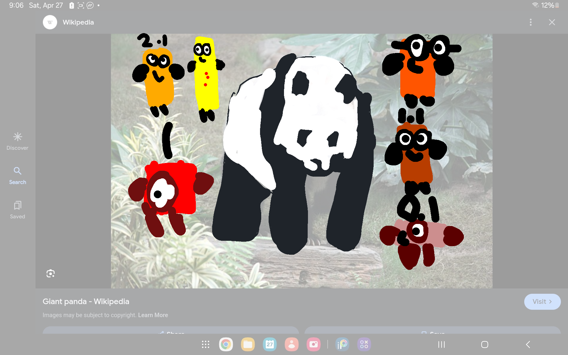 Panda with a lot of numberblocks - ibisPaint