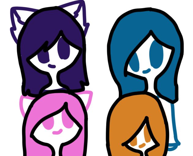 chibi Aphmau, Katlyne, Lucinda, and Kc - ibisPaint