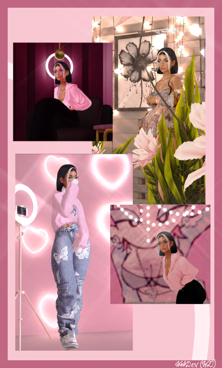 pink collage of my imvu character - ibisPaint