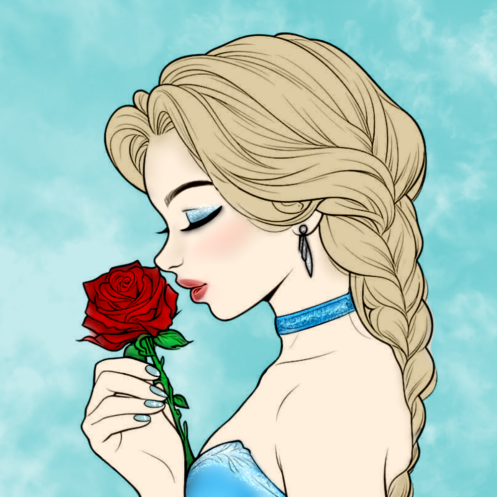 Girl holding rose - ibisPaint