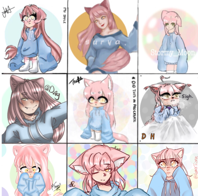 9 styles collab (finished) - ibisPaint