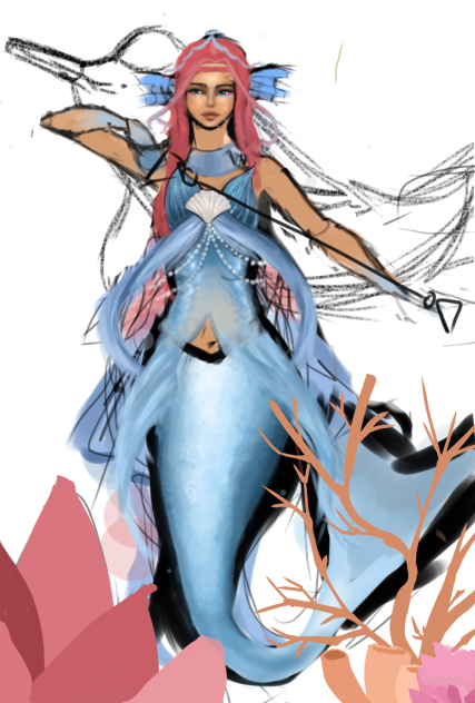 Mermaid blue wip 2 - ibisPaint