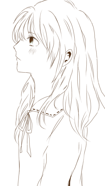 横顏の線画 - ibisPaint