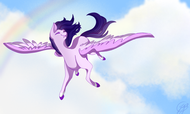 Happy Purple Pegasus - ibisPaint