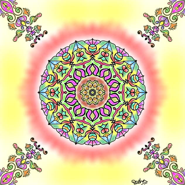 mandala using mirror effect - ibisPaint