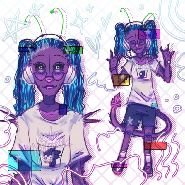 purble alien girl 👾 - ibisPaint