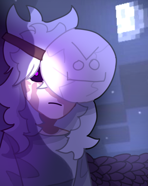 Sitting in the dark, all alone. - ibisPaint