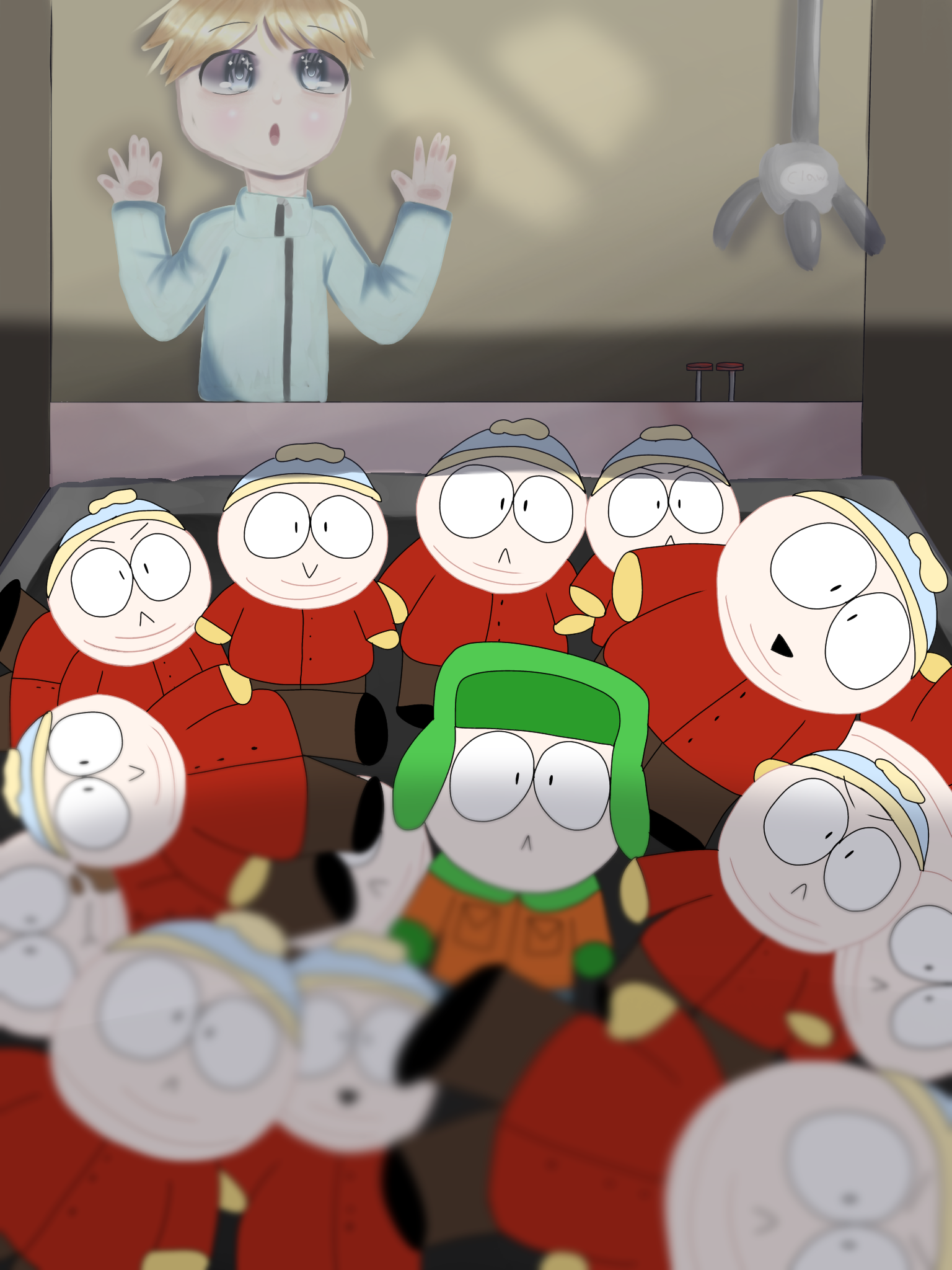 Cartman claw machine (and kyle) - ibisPaint