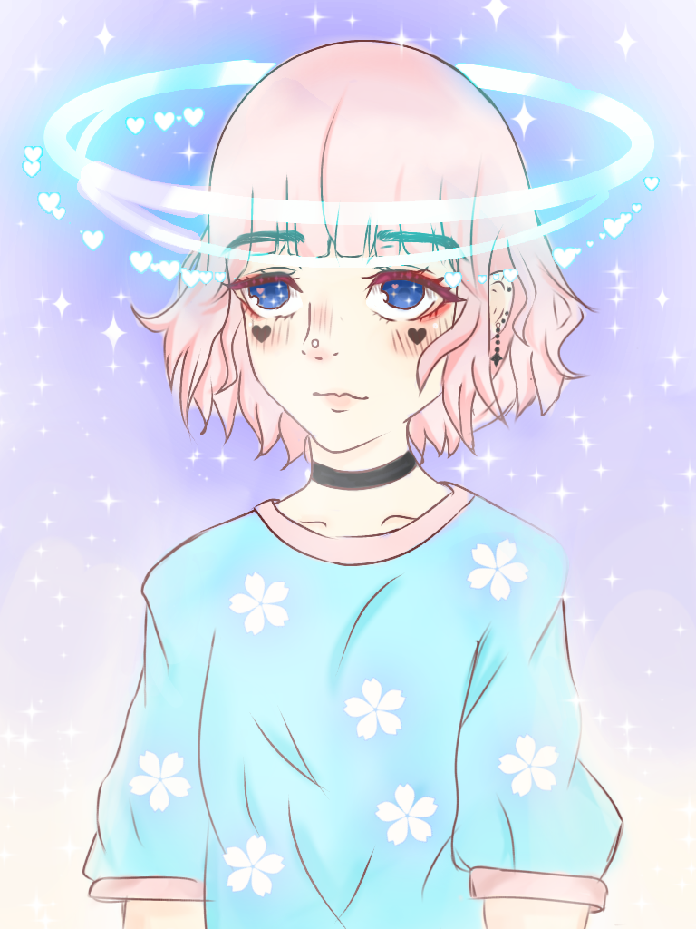 cabelos arco-íris - ibisPaint