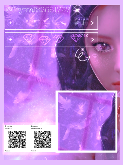 Feathers & diamonds tattoo brushes - ibisPaint