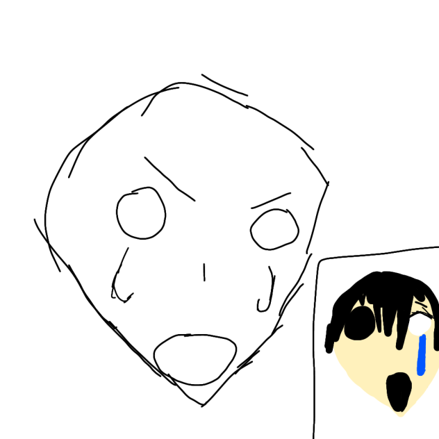 a man crying because he watch a scary - ibisPaint