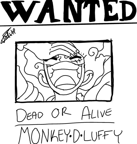 Gear 5 Luffy wanted poster - ibisPaint
