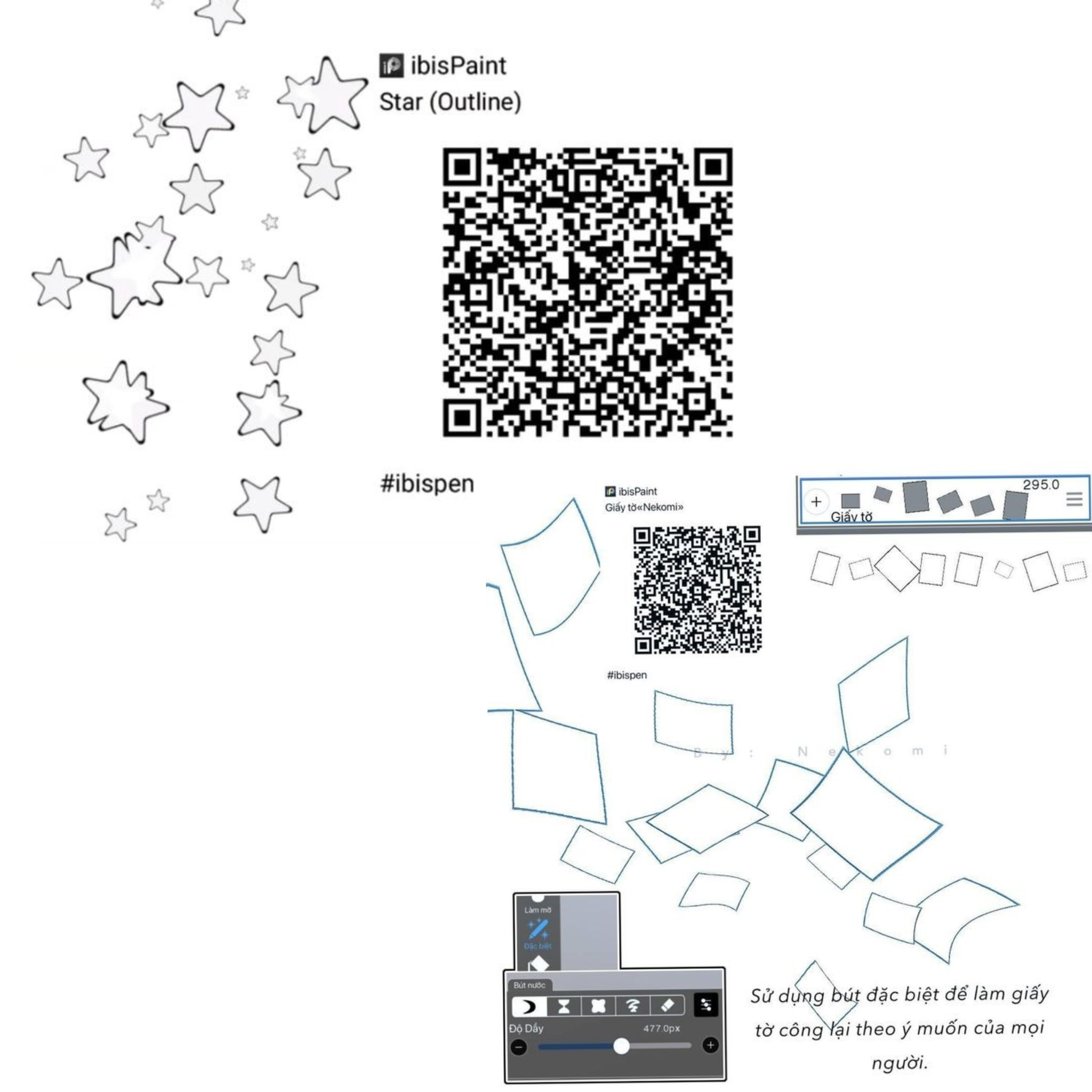 Brush for stars and flying paper - ibisPaint