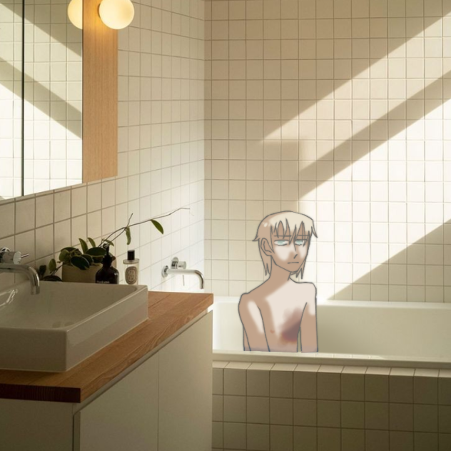 Alone and sad and in the bath - ibisPaint