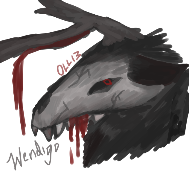 Cryptid doodles day 1 - The Wendigo - ibisPaint