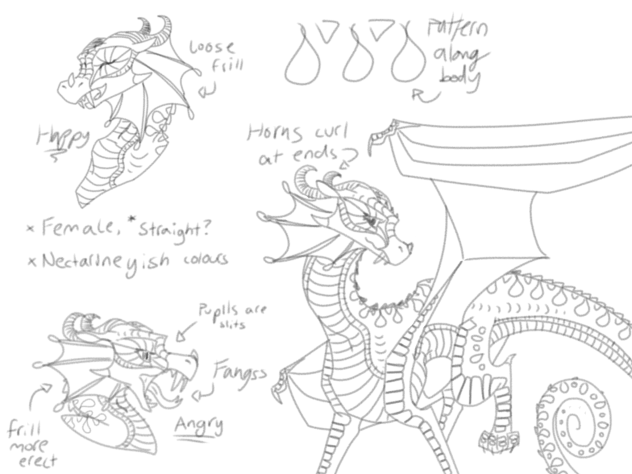 RainWing OC Nectarine! SKETCH - ibisPaint