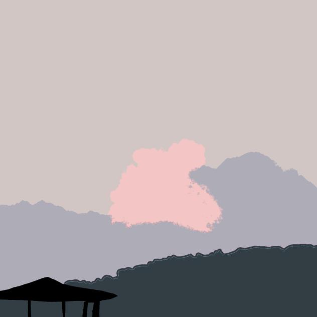 sky mountain clouds - ibisPaint