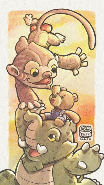 Kasha & monkey - ibisPaint