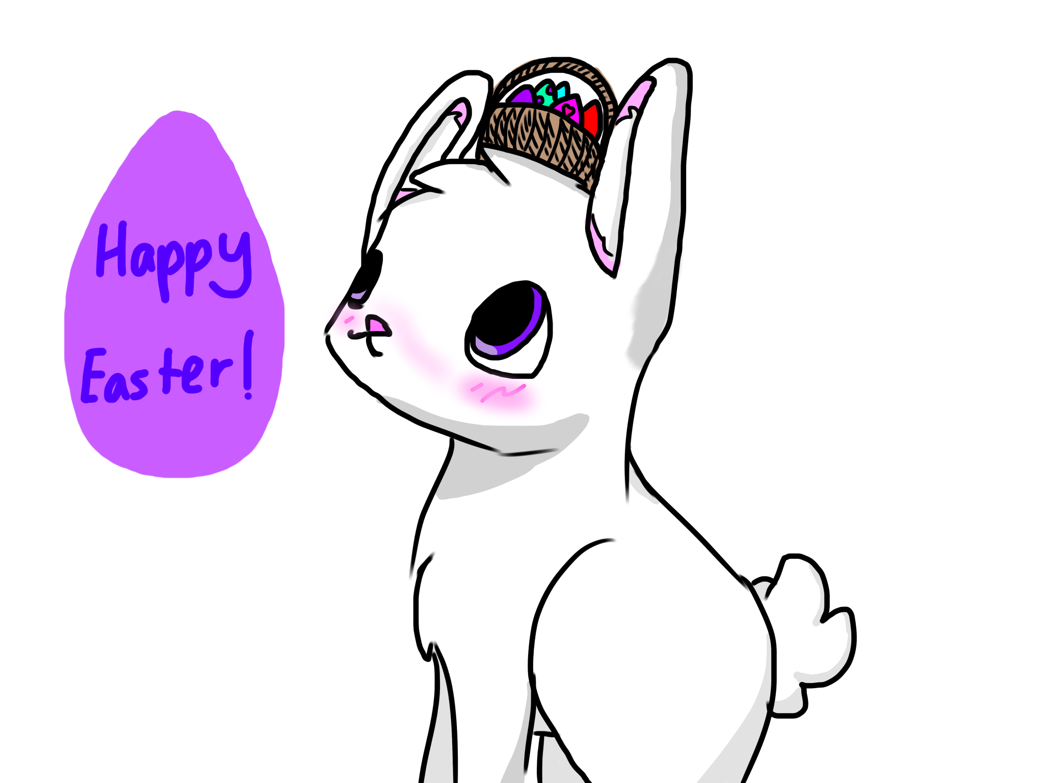 Bunny with Tiny Easter Eggs - ibisPaint