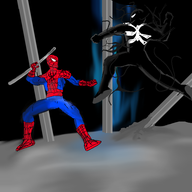 spiderman vs venom - ibisPaint