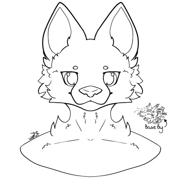 Anthropomorphic Wolf Headshot Base - ibisPaint