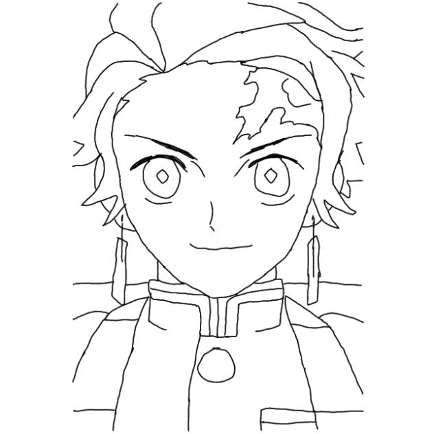 The not colored tanjiro - ibisPaint