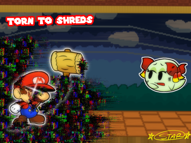 “TORN TO SHREDS” pibby paper Mario art - ibisPaint