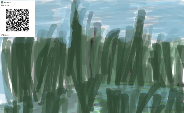 QR code is a grass brush - ibisPaint