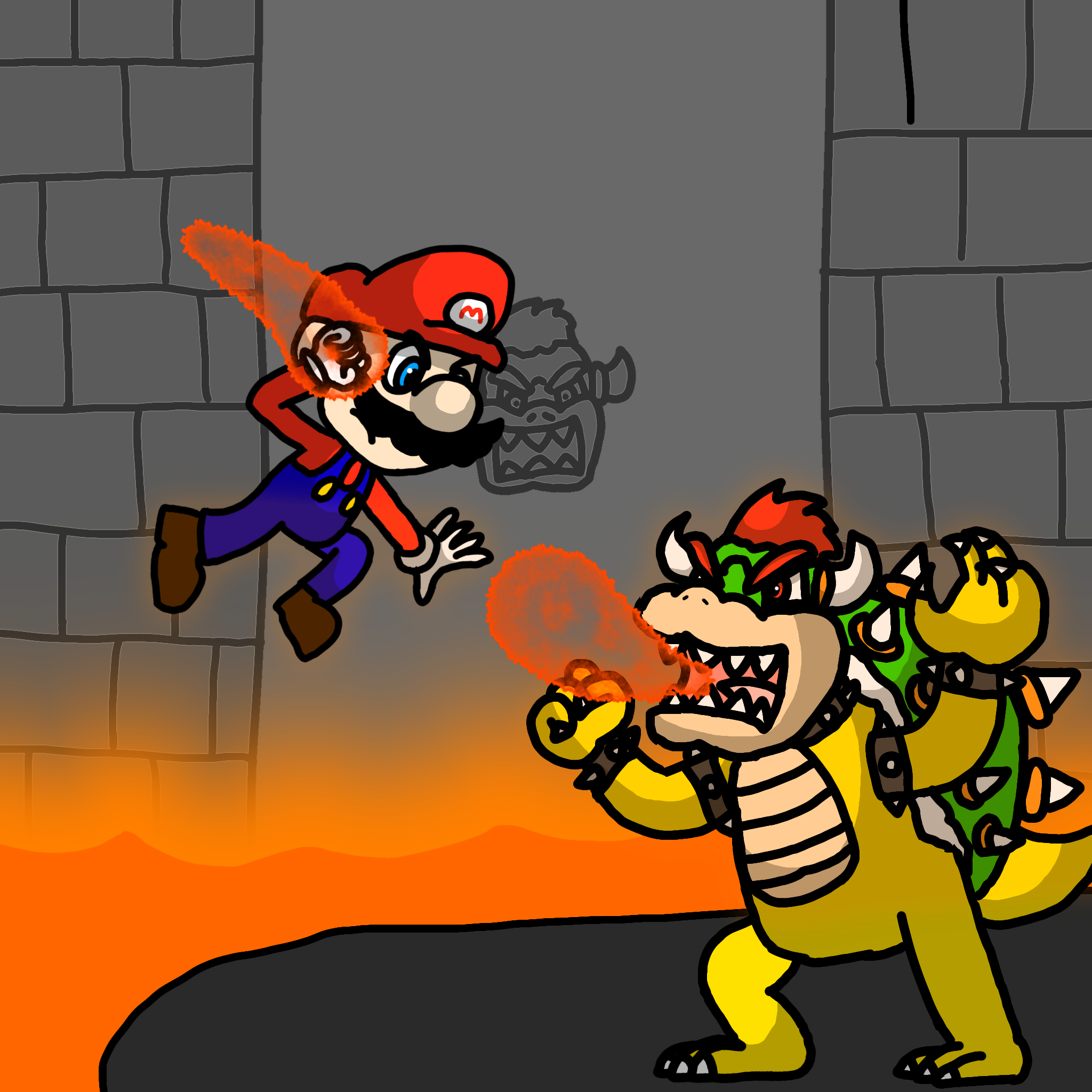Mario VS Bowser - ibisPaint