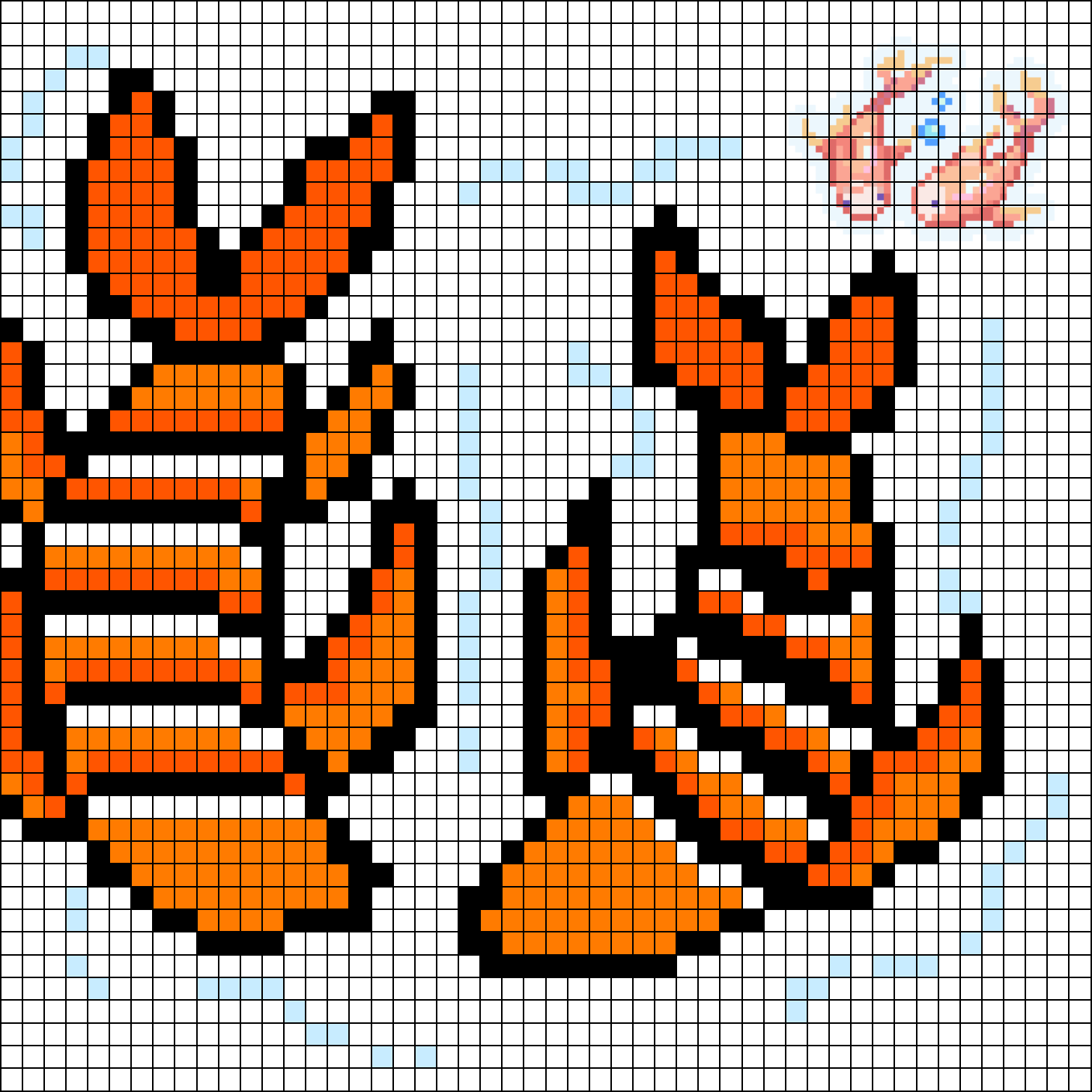 My first pixel art (Nemo fish 🐠) - ibisPaint