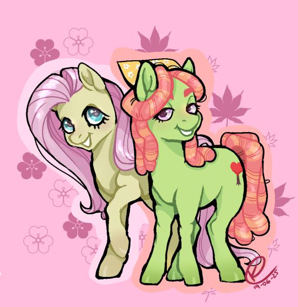 Fluttershy and Tree hugger - ibisPaint